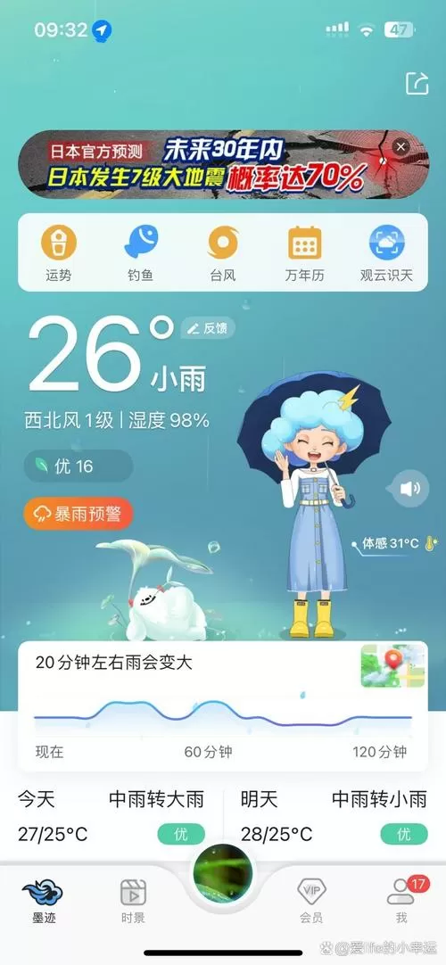 彩云天气与墨迹天气图标