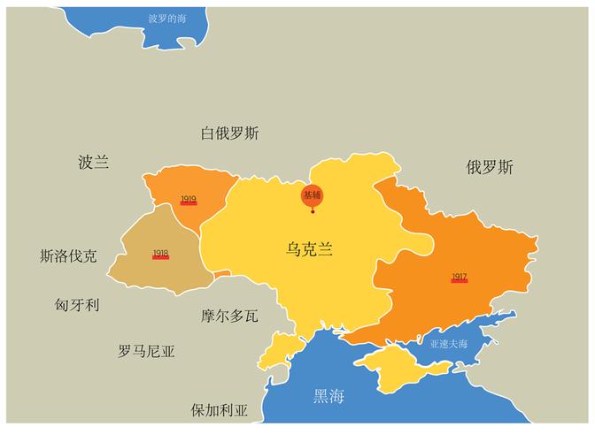 乌克兰地理位置地图中文版图标
