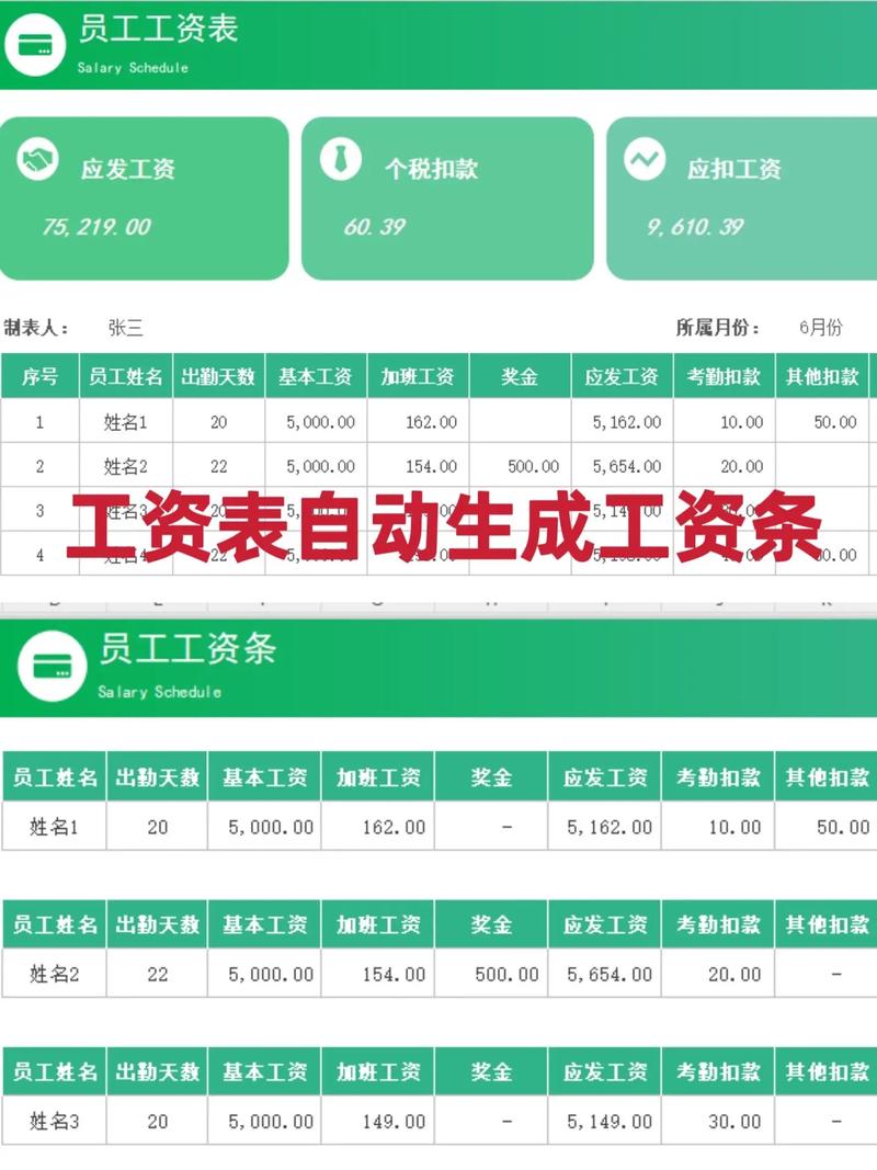 excel表格一键生成工资表红包版