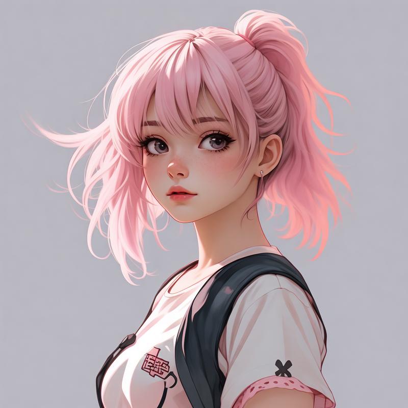 JK漫画头像是粉色头发图标