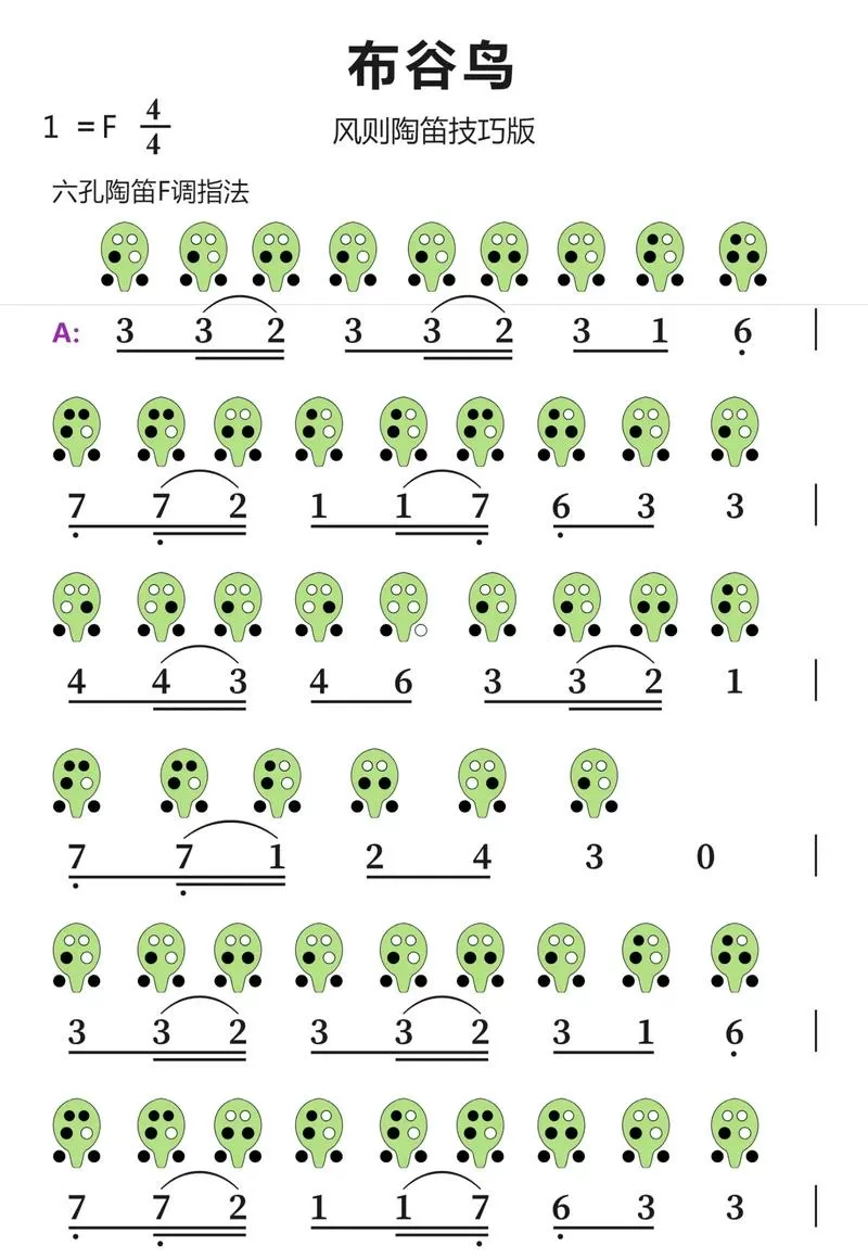 陶笛乐谱6孔图标