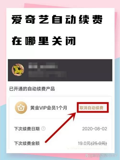 爱奇艺会员自动续费可以取消吗图标