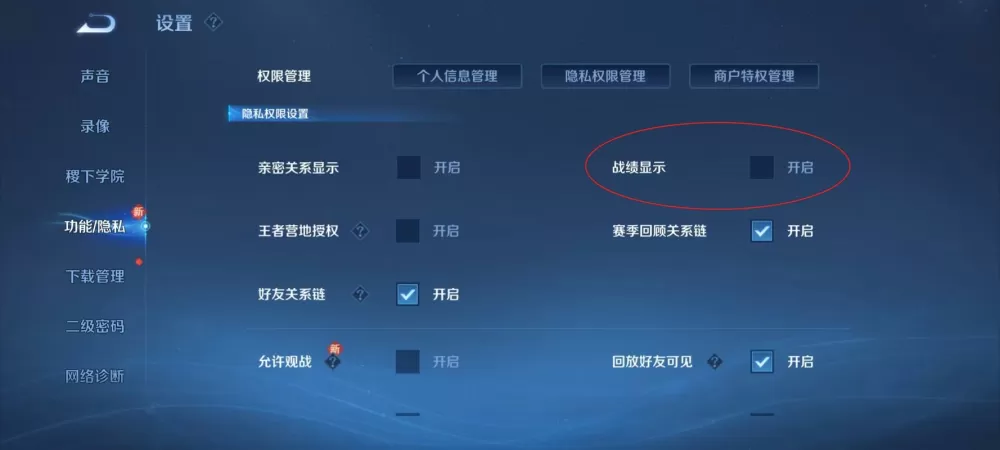 如何设置王者荣耀历史战绩不可见截图