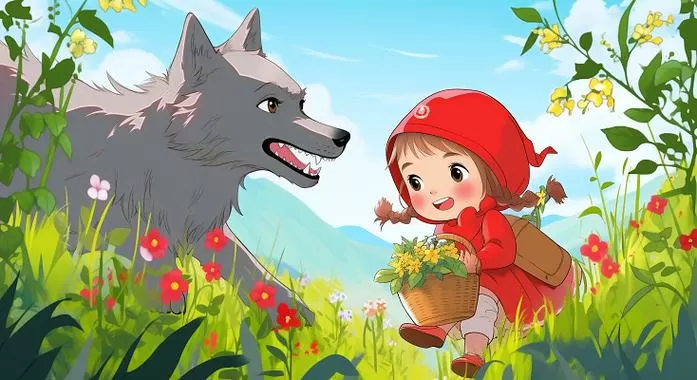 小红帽与狼图标