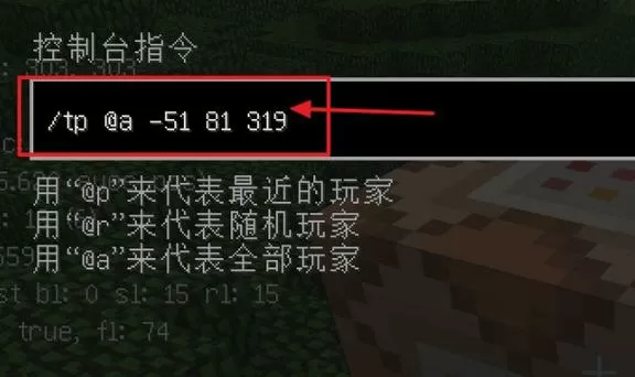 我的世界位置传送指令