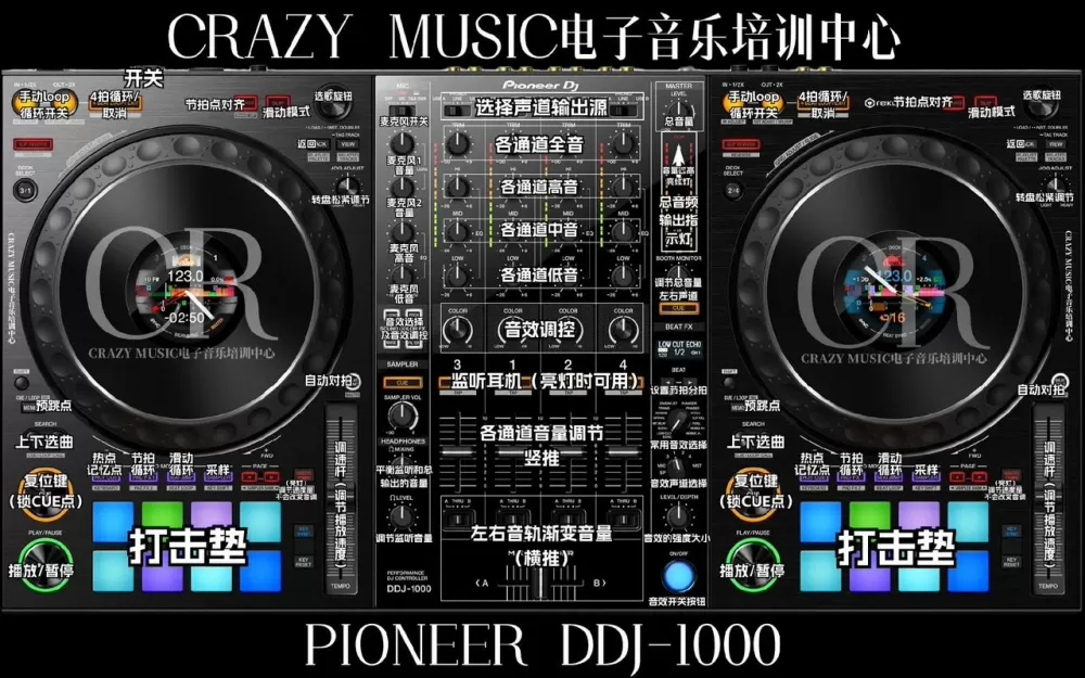 先锋1000打碟机按键图解