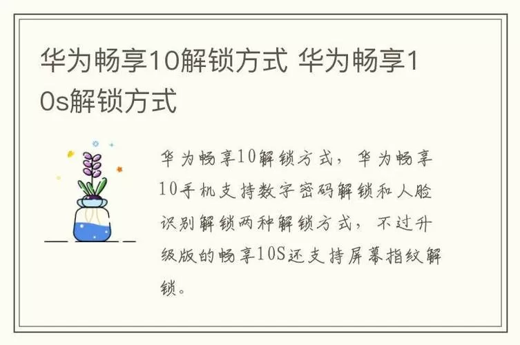 华为畅享10解锁方法截图