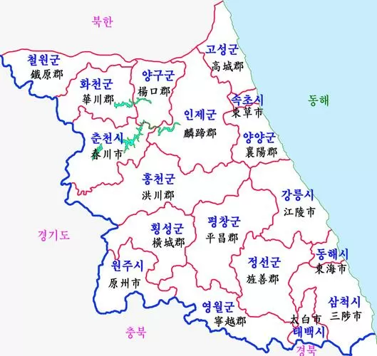 韩国地图全图 中文