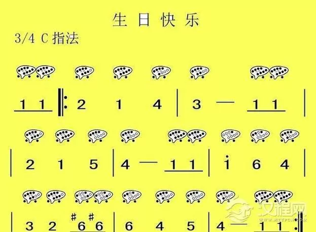 祝你生日快乐陶笛谱12孔截图