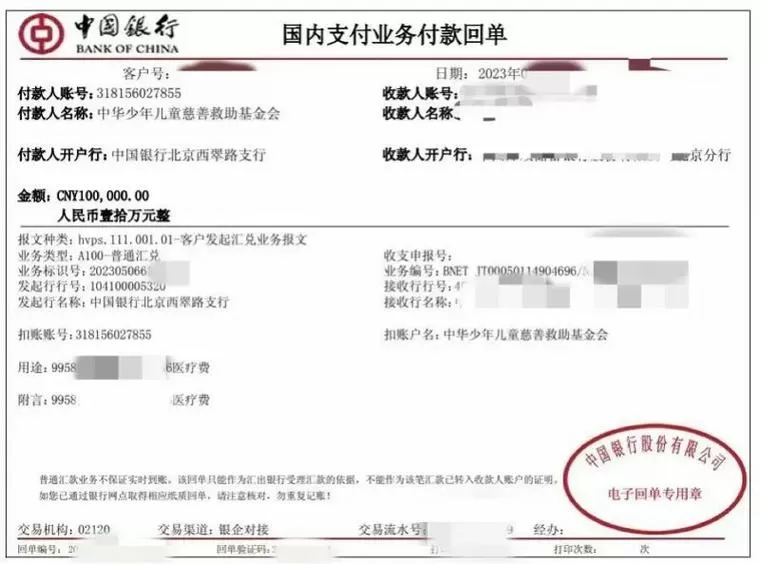 中国银行汇款单图片