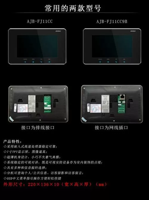 安居宝可视对讲室内机说明书图标