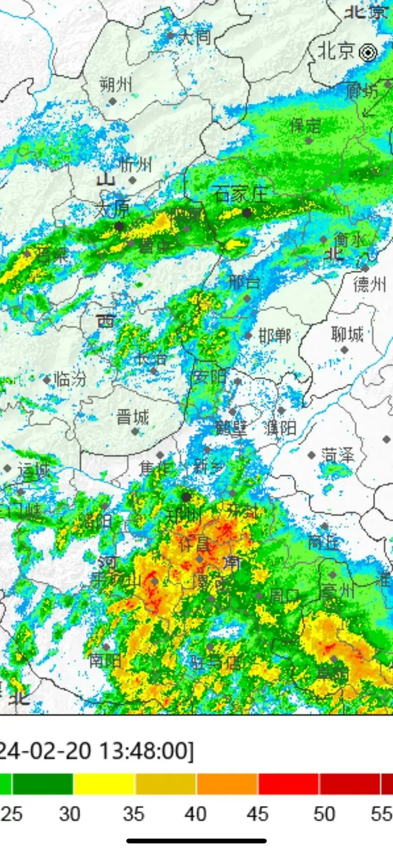 雷达回波图中国天气网截图
