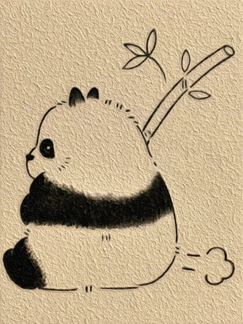 熊猫怎么画水粉图标