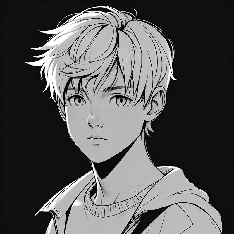 灰漫画头像图标
