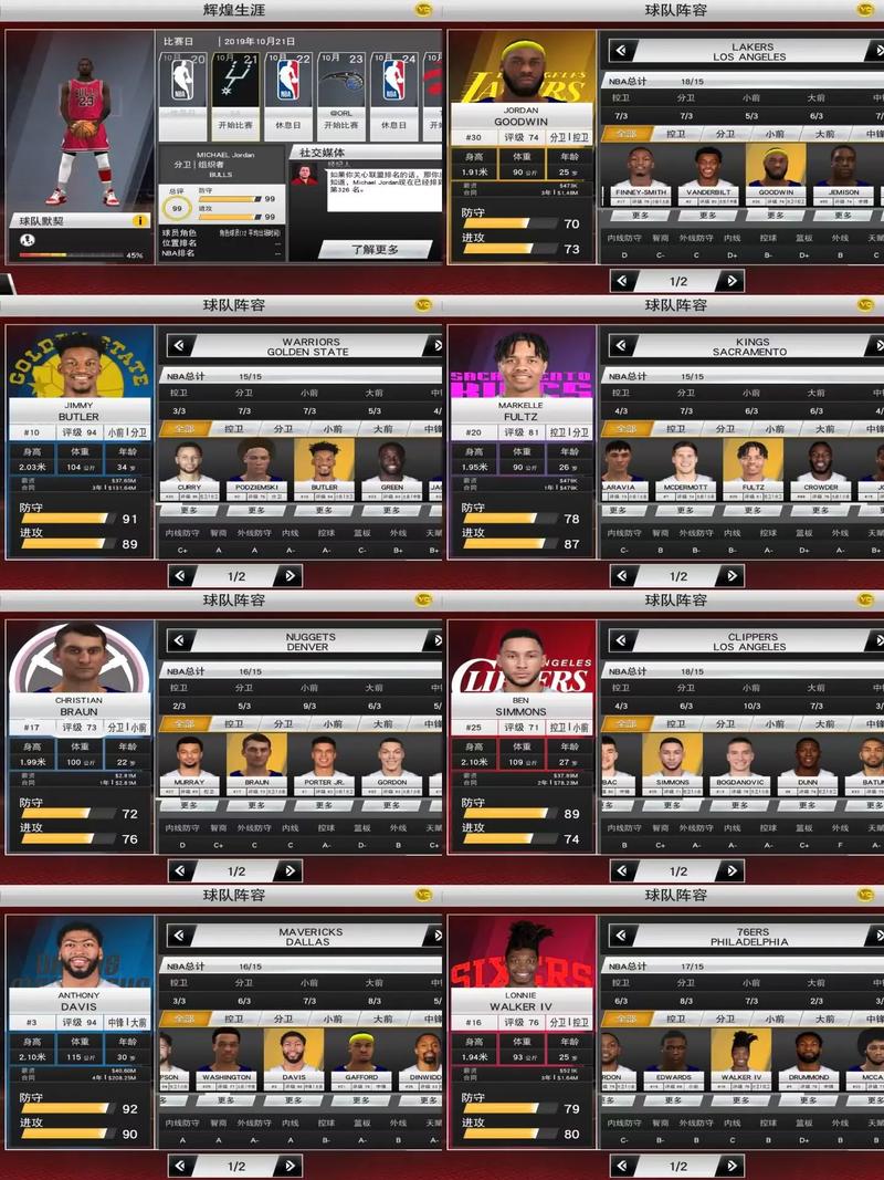 nba2k20现役阵容存档截图