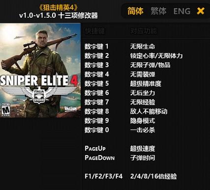 狙击精英抵抗修改器免费正版截图