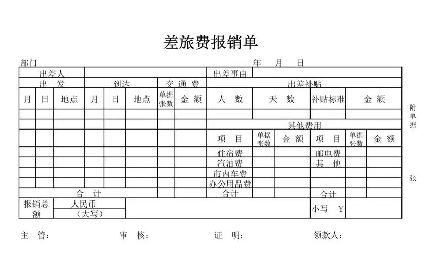 差旅费报销单模板图片图标