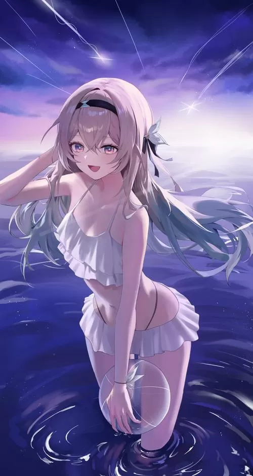 流鼻血的二次元泳装壁纸截图