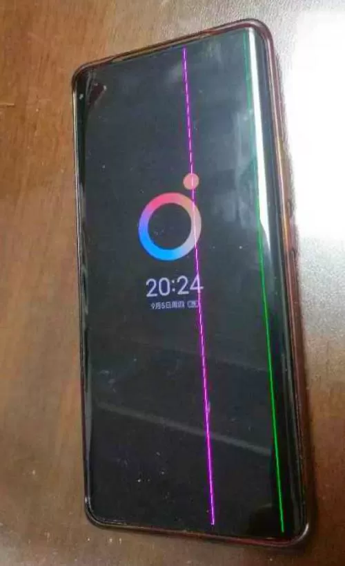 手机屏出现竖纹,但是屏幕没有损伤截图