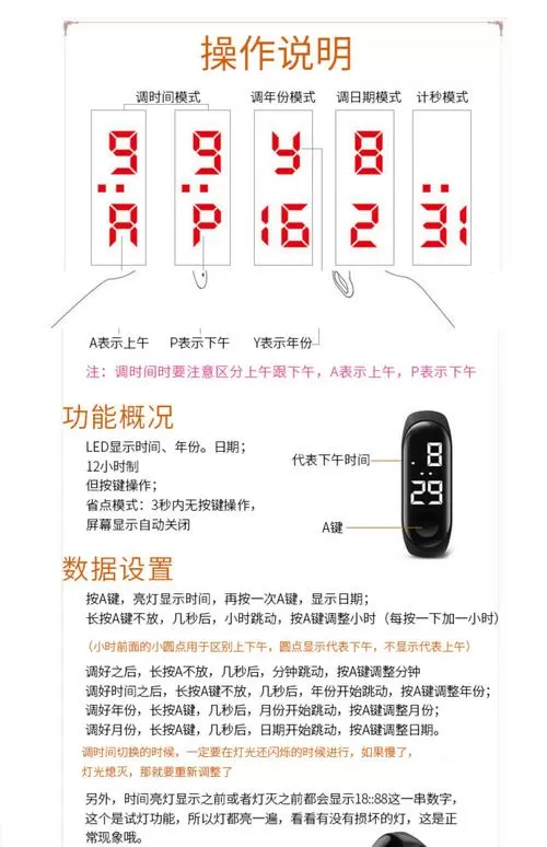 i拍智能手环说明书图标