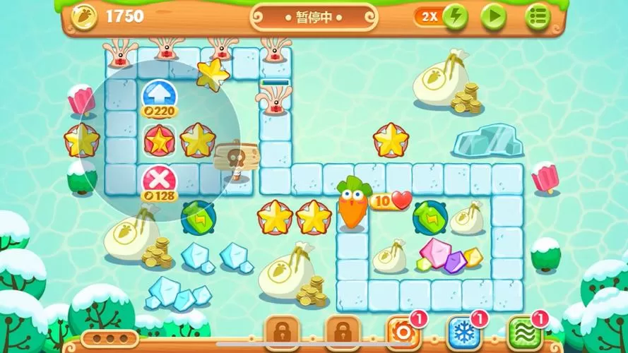 保卫萝卜冬季第13关攻略图解法截图