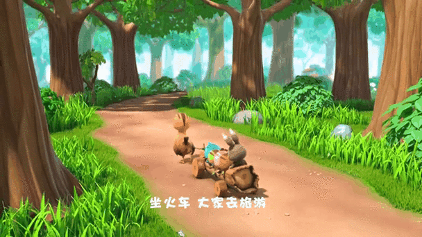 萌鸡小队火车过山洞图标