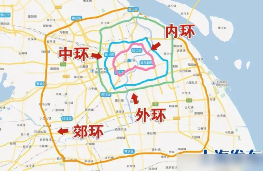 上海外环区域地图图标
