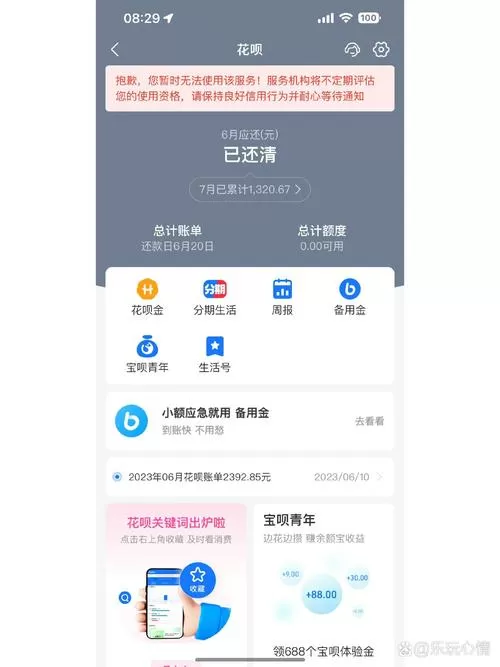 为什么花呗有额度用不了图标