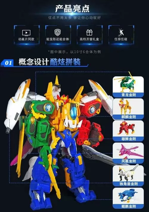 神兽金刚四玩具6个怎么拼装合体图标