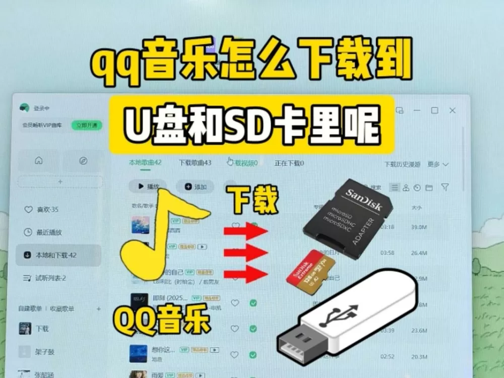 QQ音乐下载之后怎么导入U盘截图