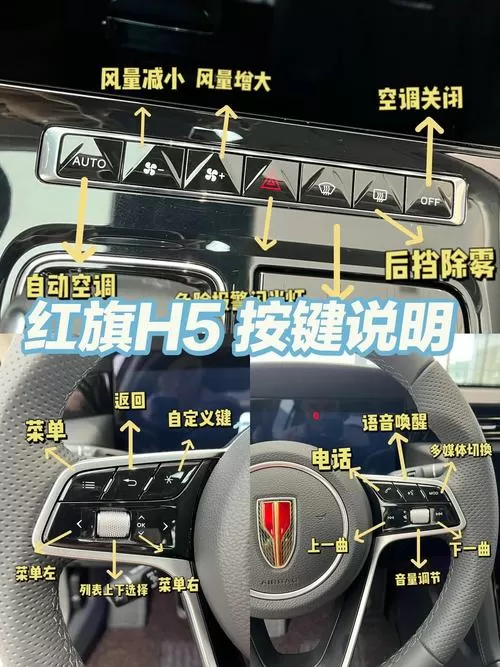 红旗h5中控台按钮图解