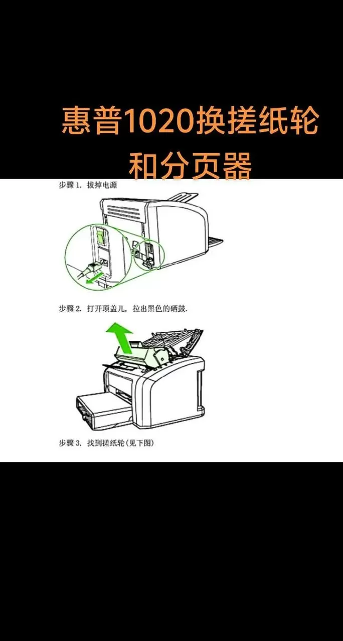 惠普410拆搓纸轮图解图标