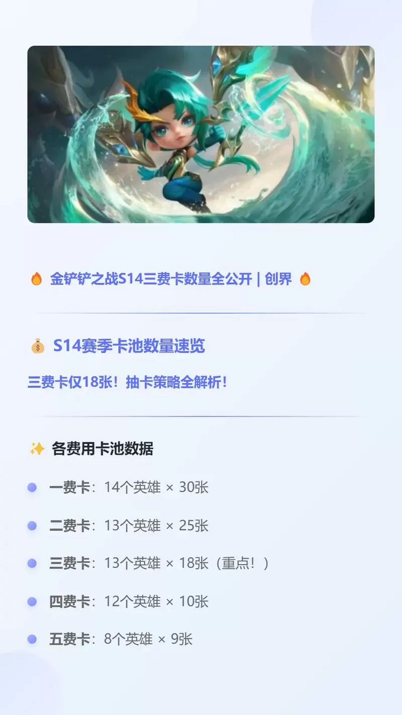 三费卡有多少张金铲铲