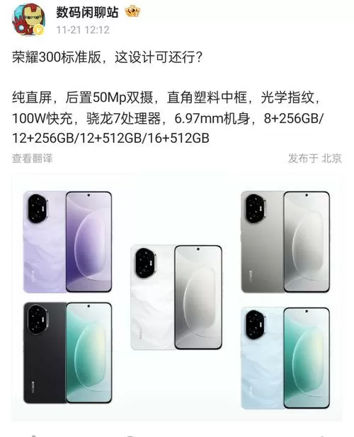 荣耀300参数配置图标