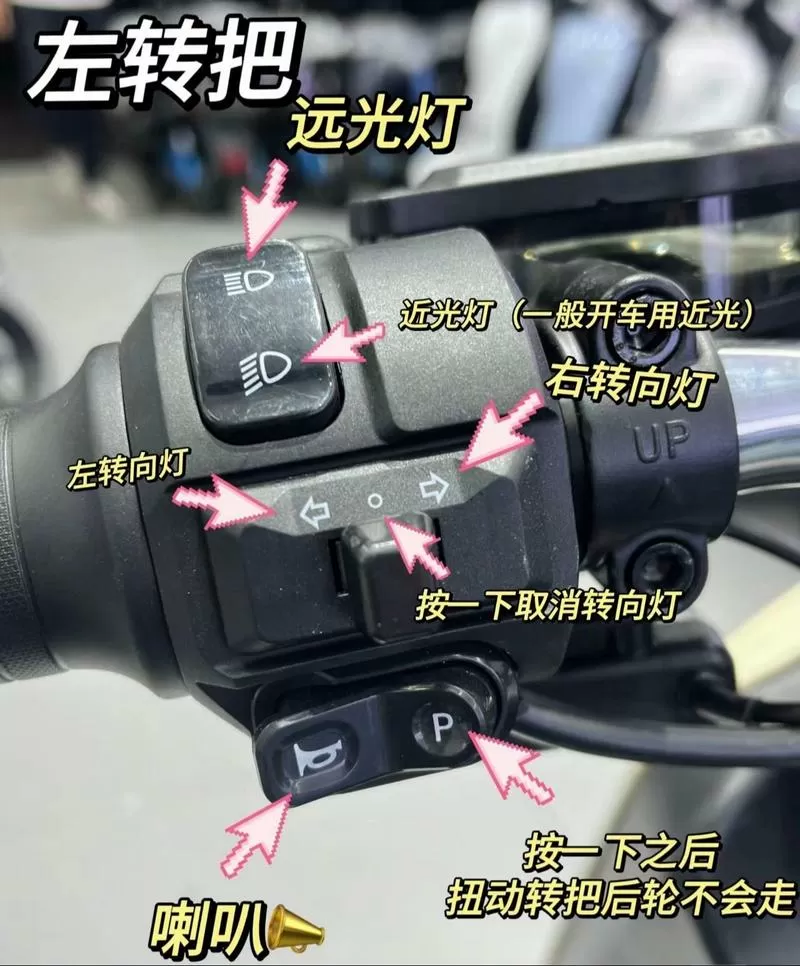 电动车车灯按钮图解图标