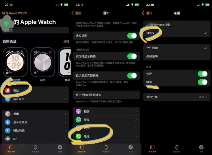 苹果手表来电震动怎么设置图标