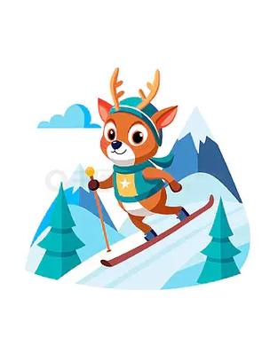 动物滑雪场图标