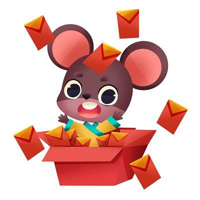 可爱的小老鼠红包图标