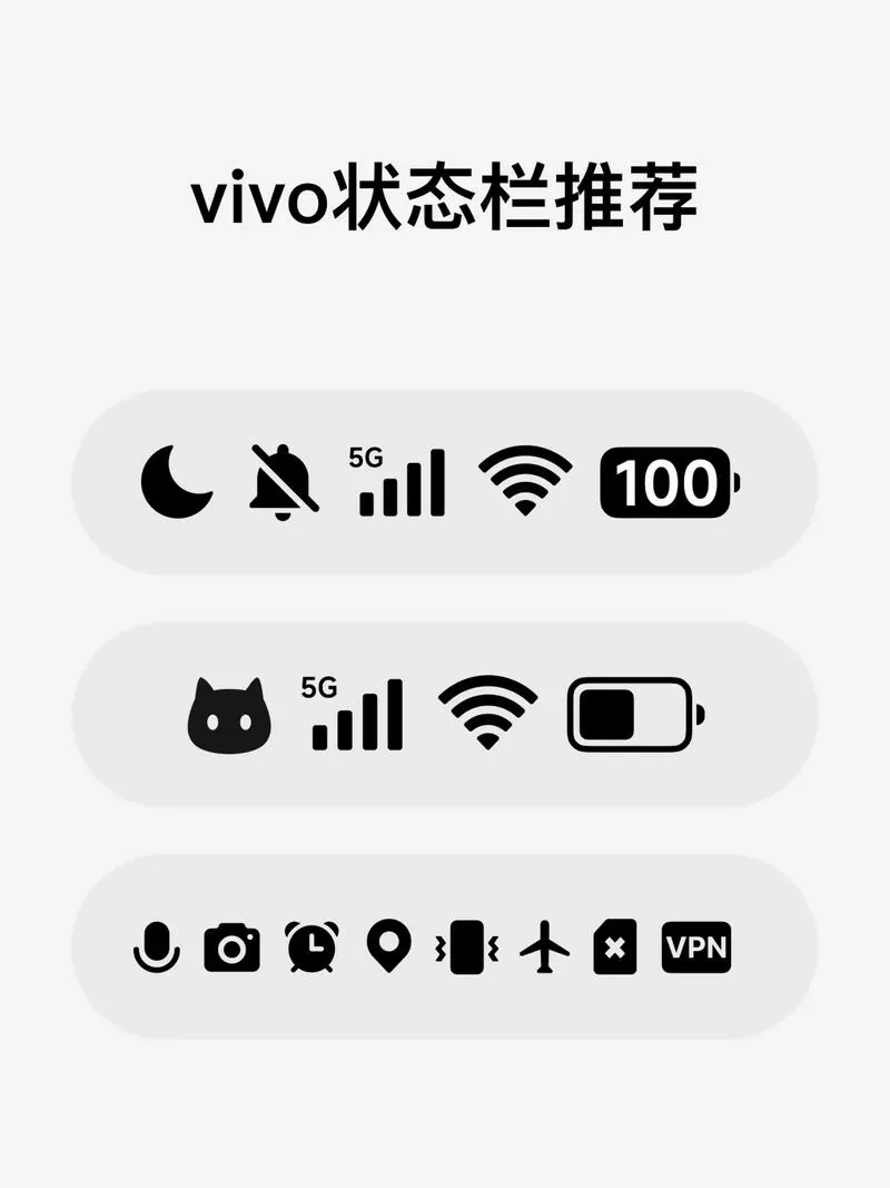 vivo手机状态栏图标大全截图