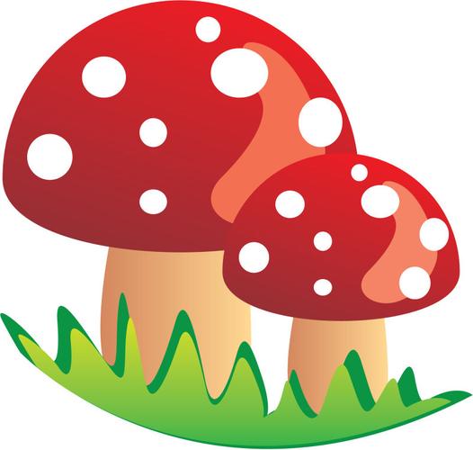 连接可爱的蘑菇红