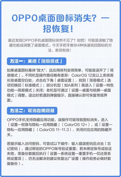 oppo手机桌面图标移除了怎么恢复截图