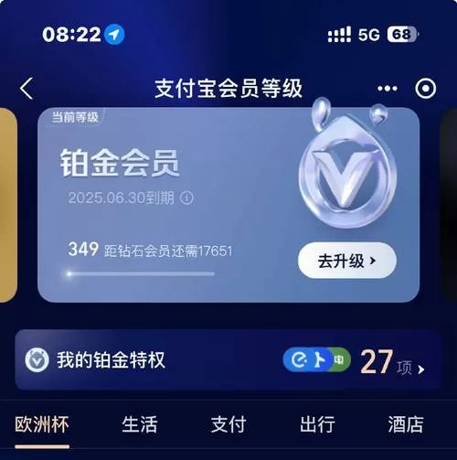 支付宝升级铂金会员有什么好处图标
