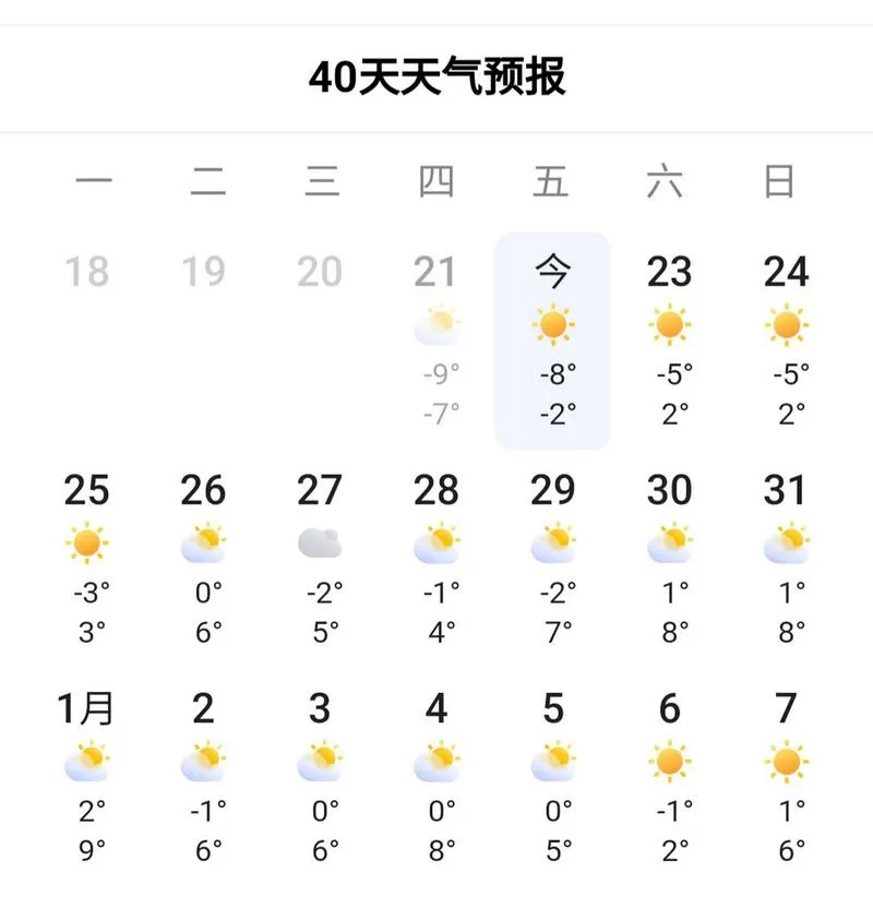 未来40天天气预报查询截图