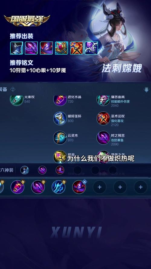 2023王者荣耀嫦娥最强六神装出装顺序推荐图标