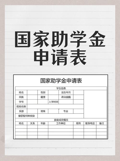 助学金申请表截图