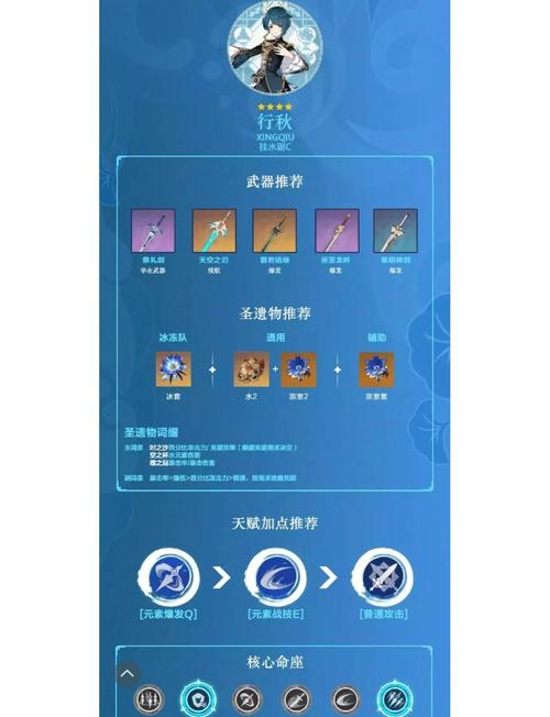 行秋武器圣遗物截图