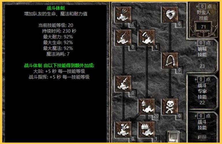 暗黑2野蛮人加点图标