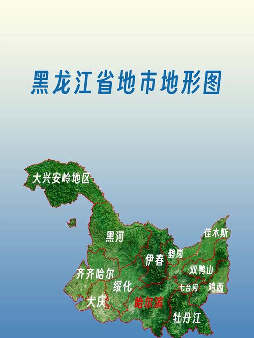 黑龙江地图地形版图标