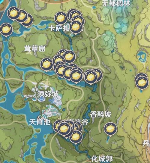 原神月莲在哪里分布图原神月莲采集路线推荐截图