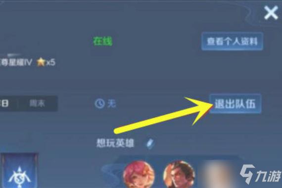 王者荣耀怎么退出小队截图